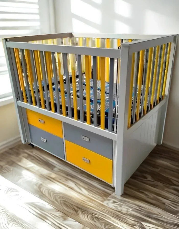 High Height Baby Crib with Storage | Wooden Baby Crib Pakistan